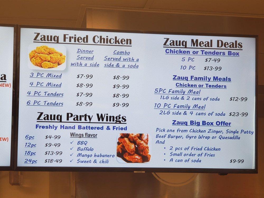 Menu at Zauq Halal Kitchen restaurant, Woodlawn
