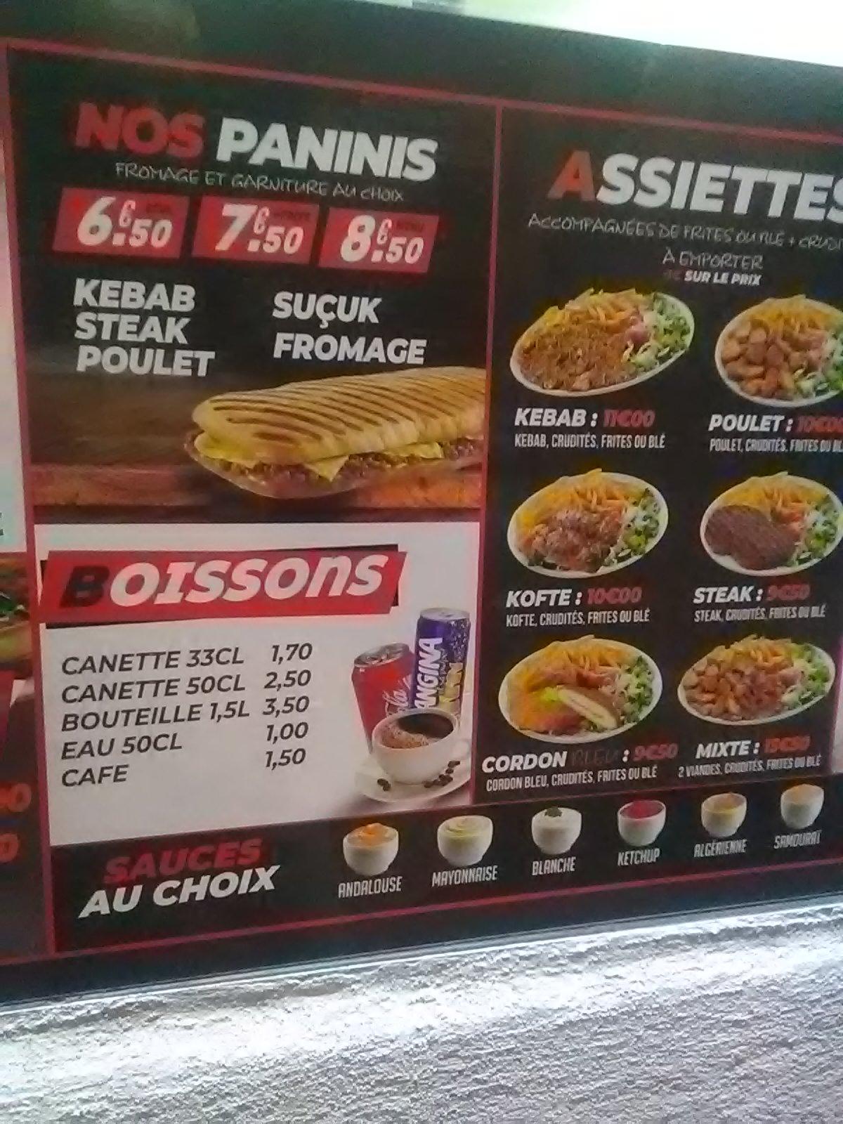 Menu at KEBAB AZADI restaurant, Laxou