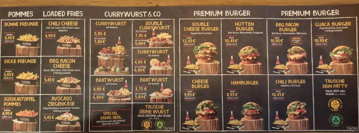 Speisekarte von Pommes Freunde fast Food, Montabaur