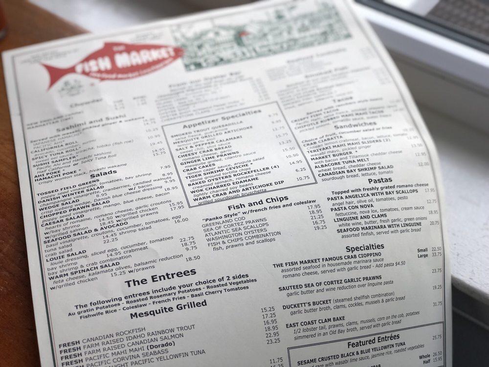 Menu at The Fish Market - San Mateo restaurant, San Mateo