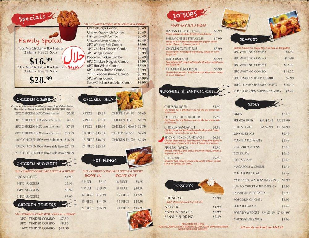 Menu at Crown Fried Chicken Ramsey Street restaurant, Fayetteville ...