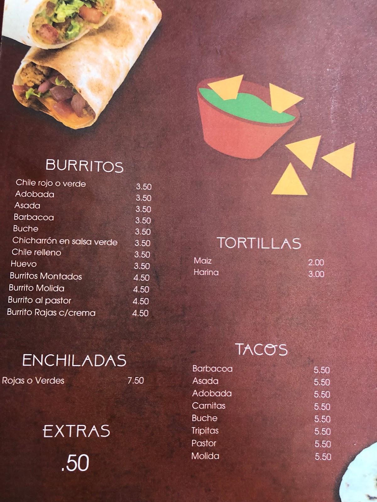 Menu at La Morena restaurant, Las Cruces