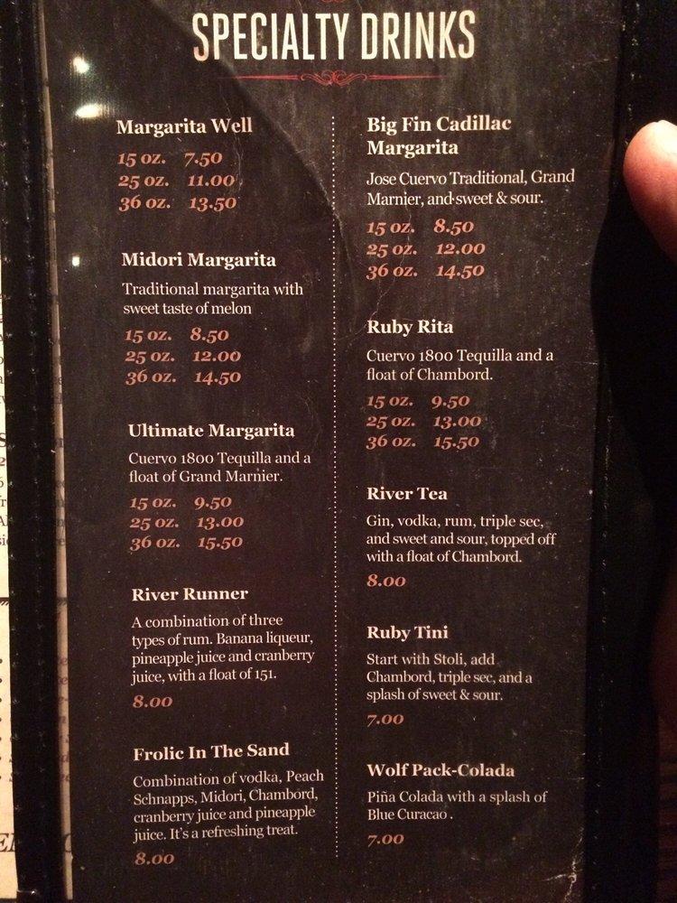 Menu at Ruby River steakhouse, Reno