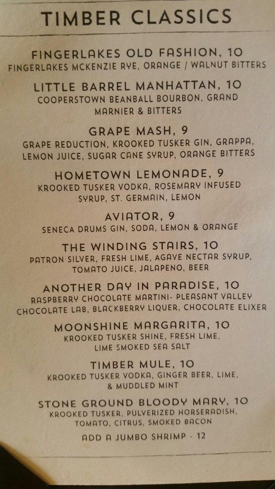 Menu at Timber Stone Grill pub & bar, Hammondsport
