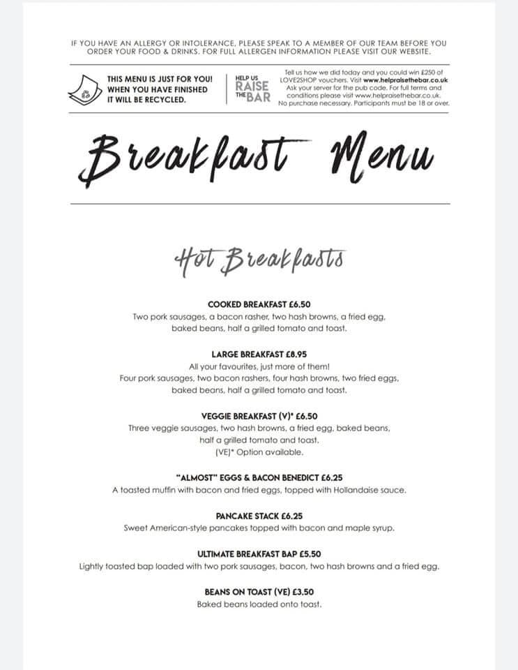 Menu at Little Owl pub & bar, Chester, Nr