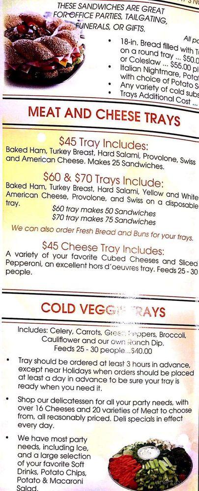 Menu at Lock Stock & Barrel, Sharpsville