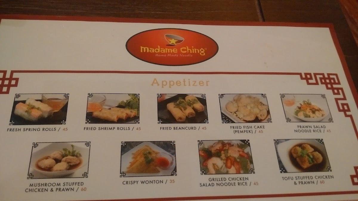 Menu at Madame Ching ( Senopati ) restaurant, South Jakarta