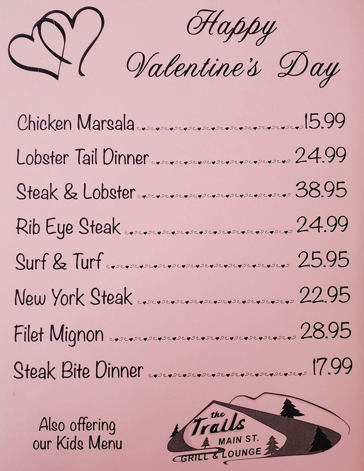 Menu at The Trails Restaurant & Lounge, Grangeville