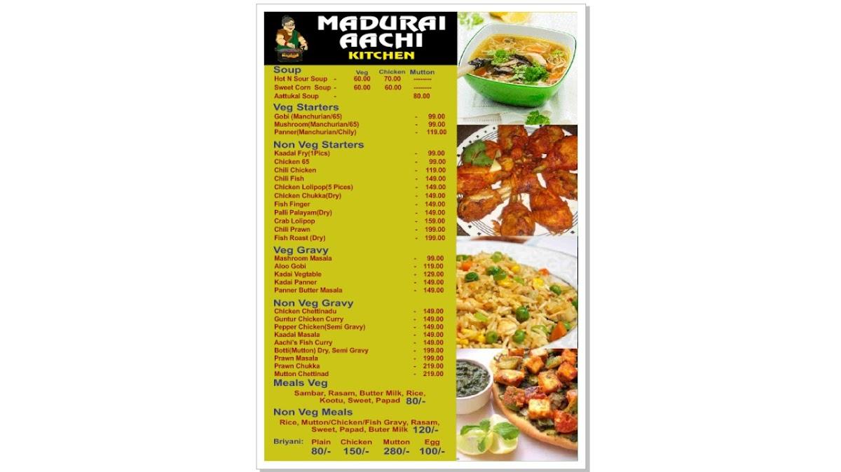 Menu at Madurai Aachi kitchen மதுரை ஆச்சி கிச்சன், Chennai