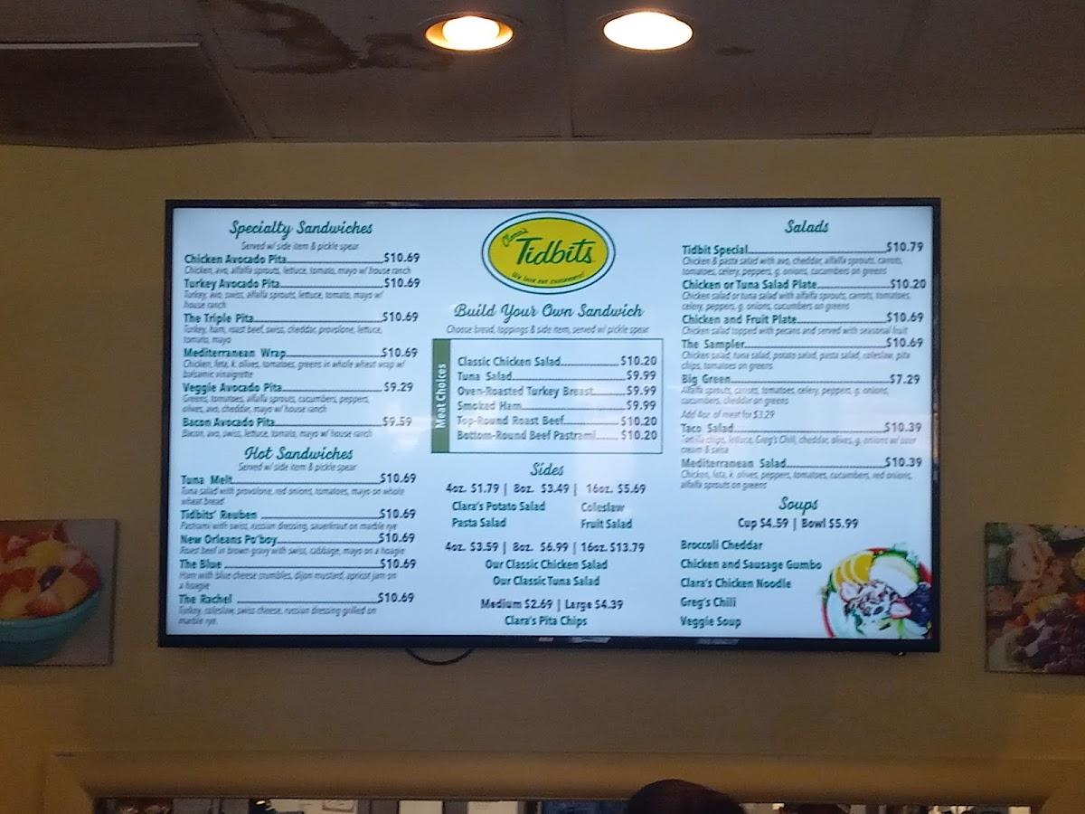 Menu at Clara's Tidbits Restaurant, Jacksonville