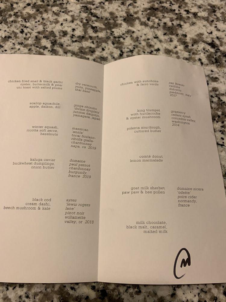 Menu at Corvino Supper Club & Tasting Room, Kansas City