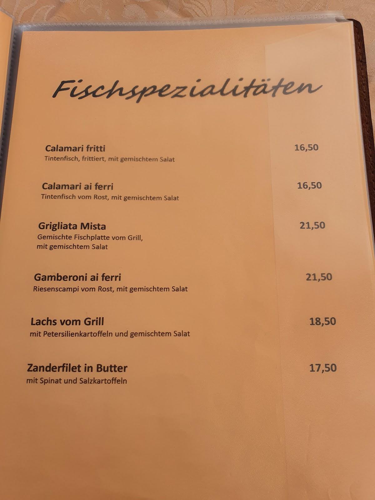 Menu at La Cave restaurant, Kempten