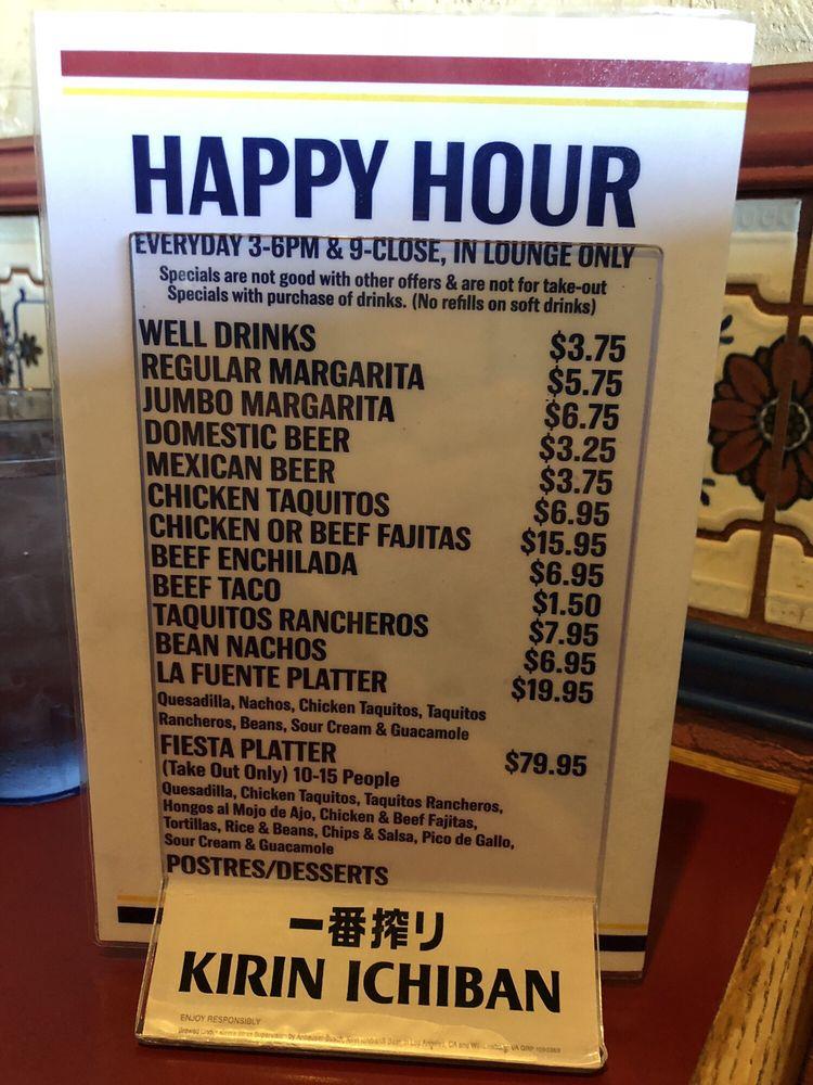 Menu at La Fuente restaurant, Renton, SE Petrovitsky Rd