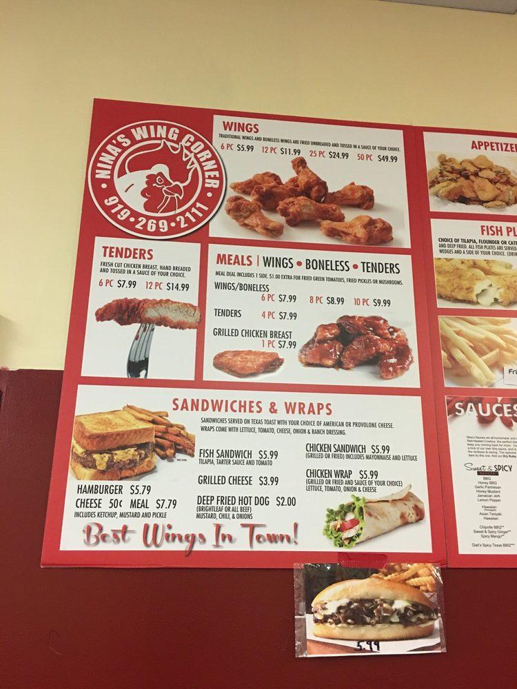 Menu at Nina's Wing Corner desserts, Zebulon
