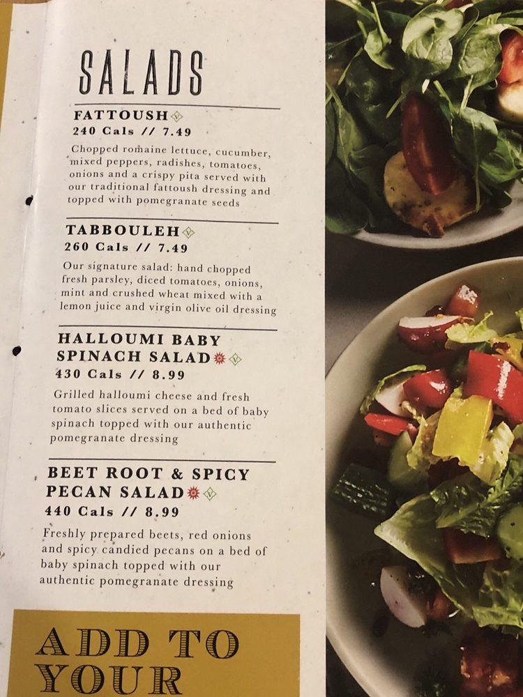 Menu at Paramount Fine Foods restaurant, Ottawa, 51 Marketplace Ave