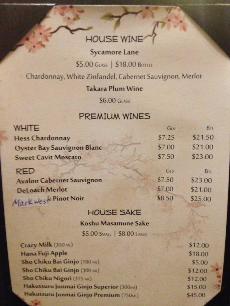 Menu at Sakura's Sushi and Grill restaurant, Kingman