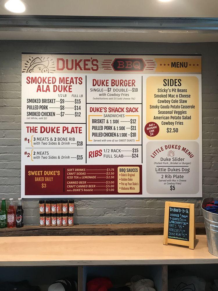 Menu at Dukes BBQ Shack, Wentzville