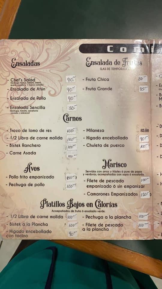 Menu at Miller´S Café, Tijuana
