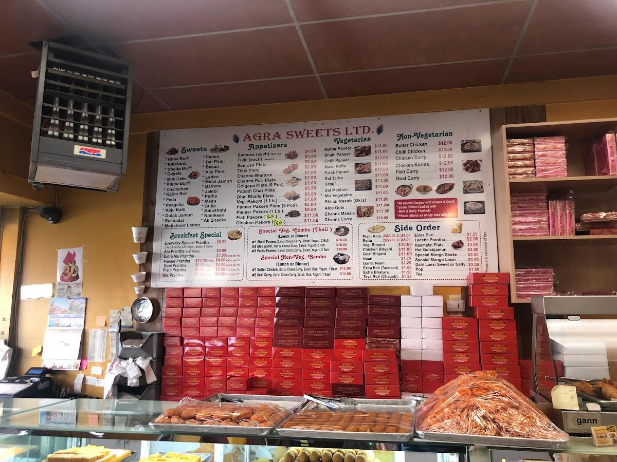 Menu at Agra Sweets desserts, Burnaby