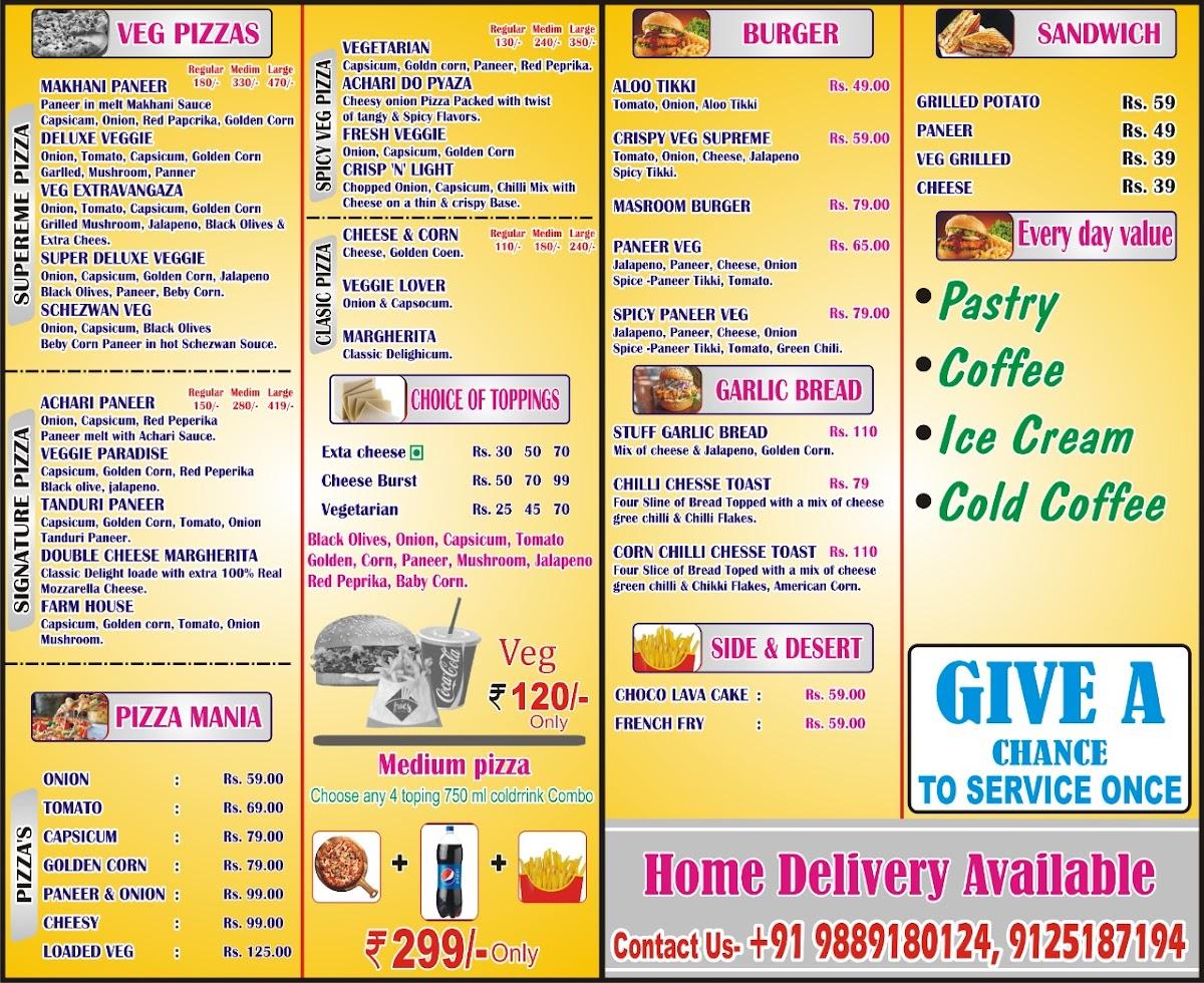 Menu at Pizza Palace, India, Purani Bazar Rd