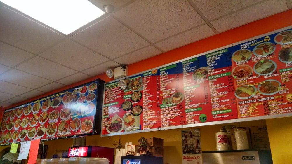 Menu at Poliberto’s restaurant, Tempe, W Baseline Rd
