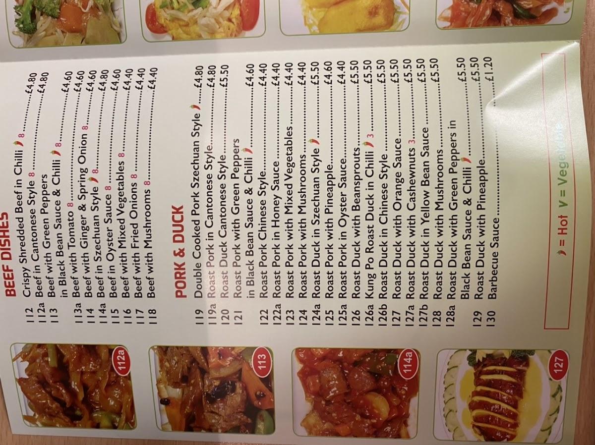 Menu at Golden Palace restaurant, Ipswich