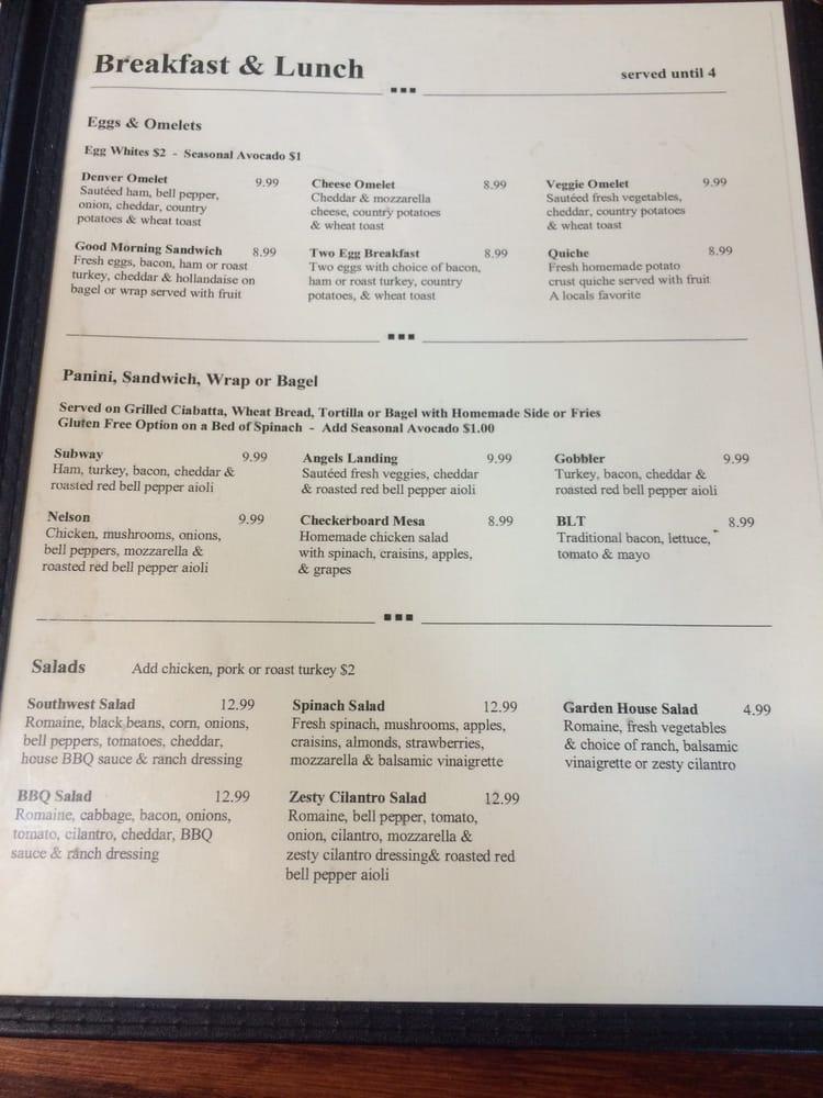 Menu at MeMe's Café cafe, Springdale