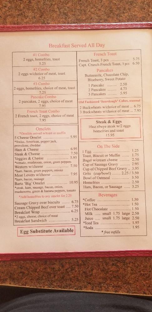 Menu at 3rd Street Diner restaurant, Oakland