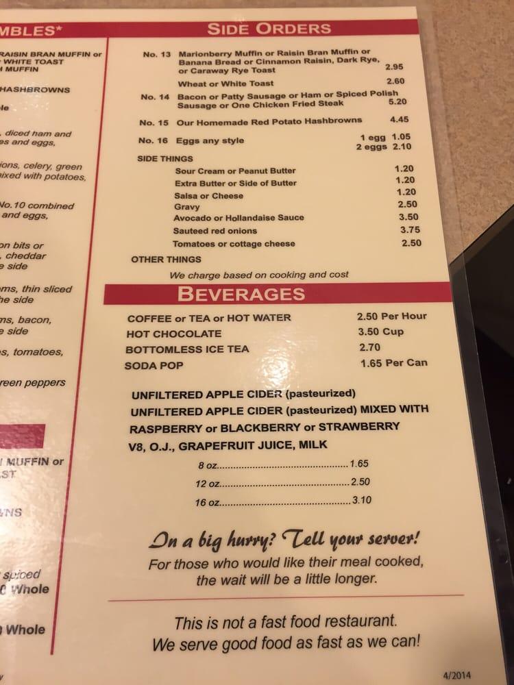 Menu at Sun Break Cafe, Auburn