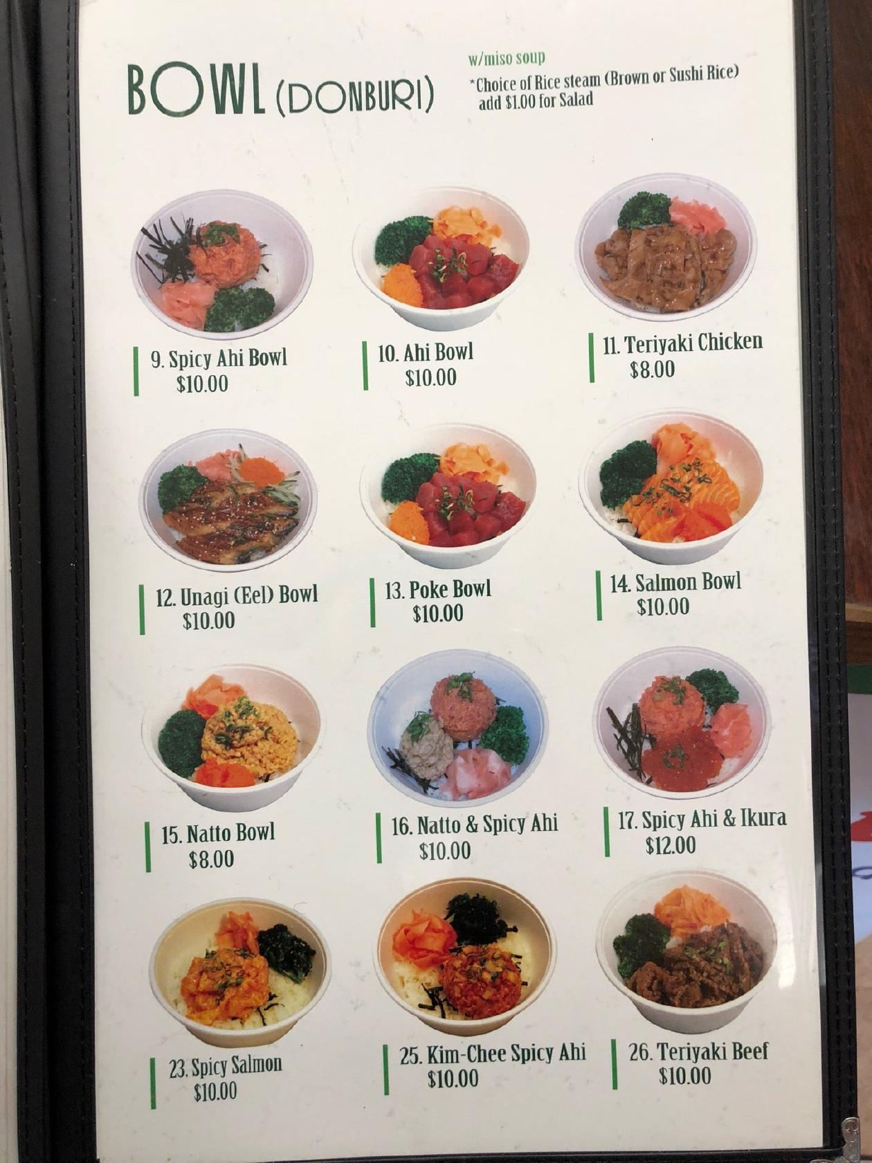 Menu at Ahi and Vegetable - Kapalama restaurant, Honolulu, Dillingham Blvd