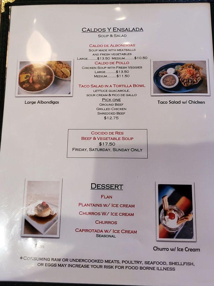 Menu at Comedor Guadalajara restaurant, Phoenix