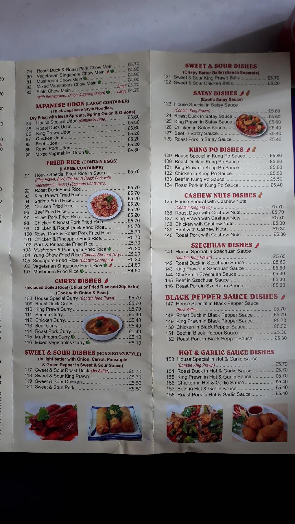 Menu at Lotus House fast food, Rugeley