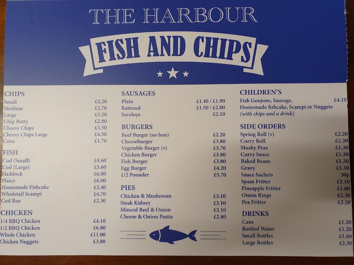 Menu at The Harbour fast food, Carterton