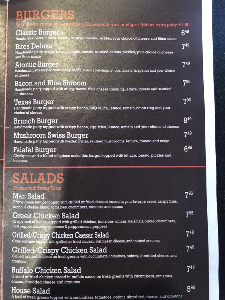 Menu at Bites in the Boro restaurant, Statesboro, Statesboro Pl Cir