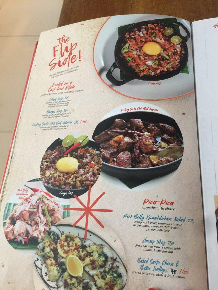 Menu at Cha Cha's Beach Cafe, Malay
