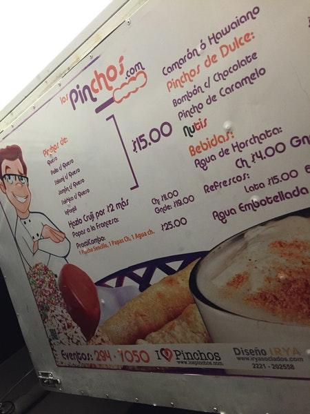 Menu at Los Pinchos.com restaurant, Puebla City, Calle 45 Pte. 1937