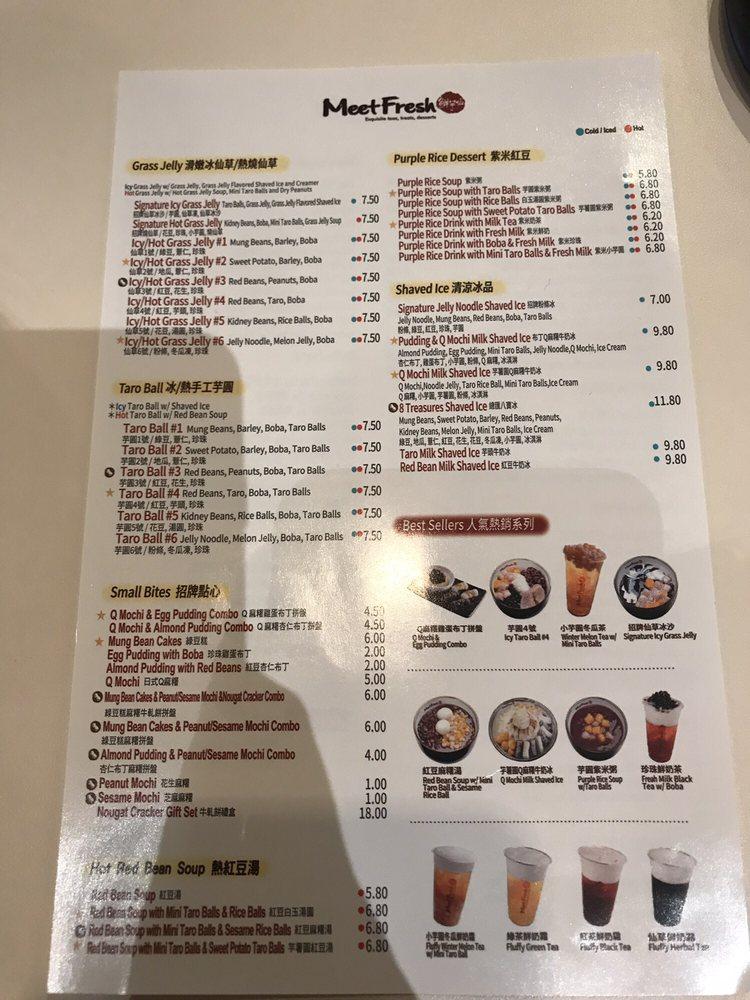 Menu at Meet Fresh desserts, Atlanta
