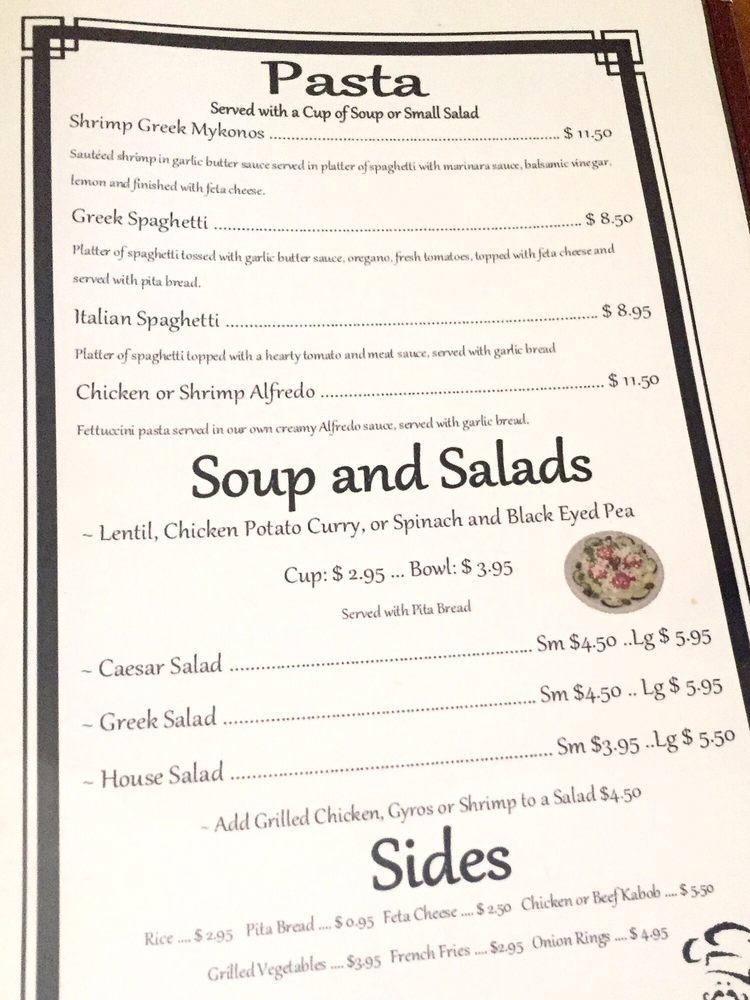 Menu at Sunset Bistro restaurant, Sun City, N 99th Ave