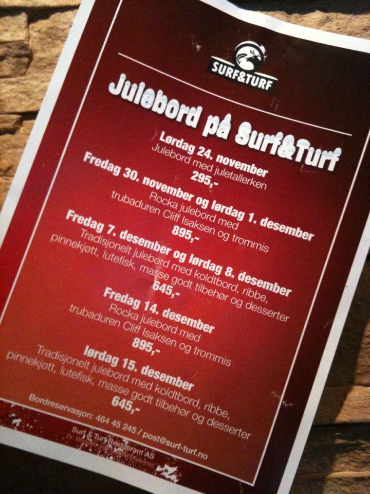 Menu at Surf & Turf Restaurant AS, Kirkenes