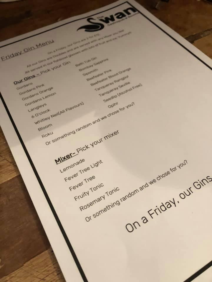 Menu at Swan Hotel pub & bar, Almondsbury