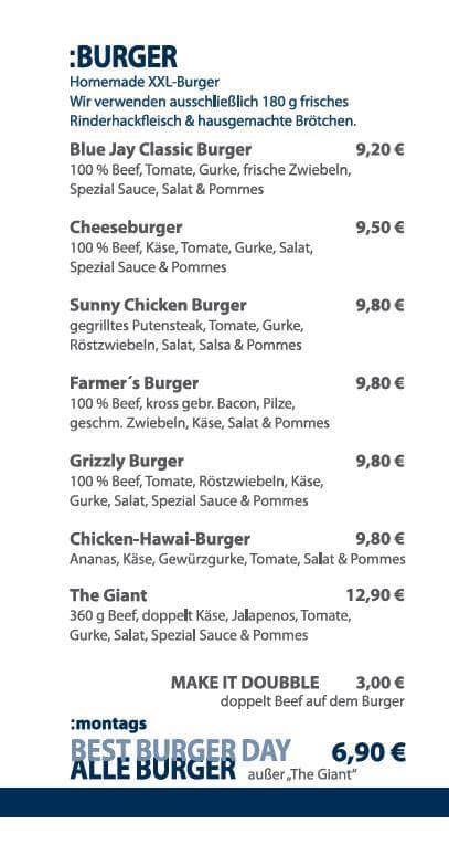 Menu at Blue Jay Restaurant - Herdecke, Herdecke, Hauptstraße 37
