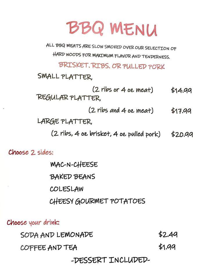 Menu at Old Home Cooking restaurant, Buhl