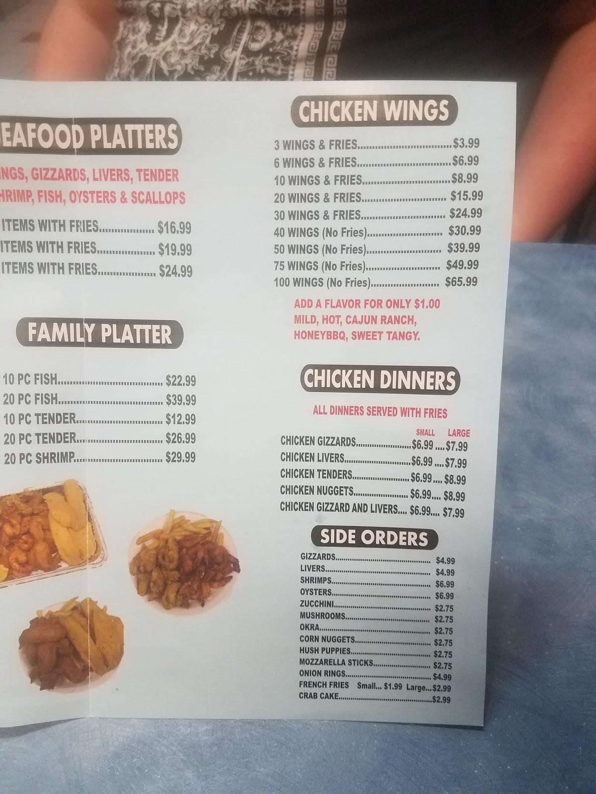 Menu at Mr. Snapper's Fish & Chicken restaurant, Brunswick