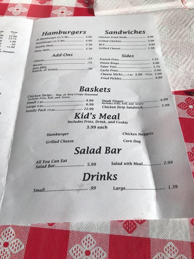 Menu at Dot's Place restaurant, Brownsboro