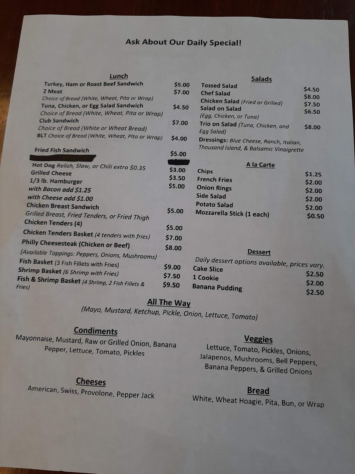 Menu at Simply Southern Eatery restaurant, Macclenny