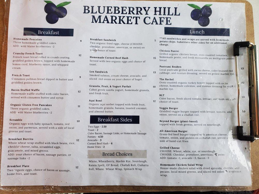 Menu at Blueberry Hill Market Cafe, New Lebanon, 515 US-20