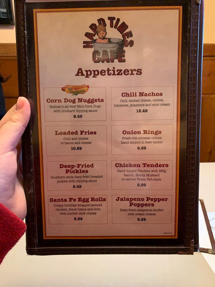 Menu at Hard Times Cafe, Rockville, Nelson St