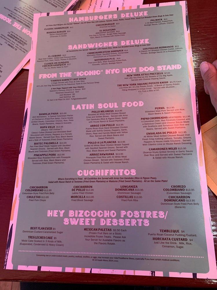 Menu at La Bodega Latin Kitchen & Cocktails RVA restaurant, Richmond