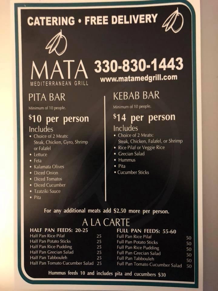 Menu at Mata Mediterranean Grill restaurant, Canton, Fulton Dr NW