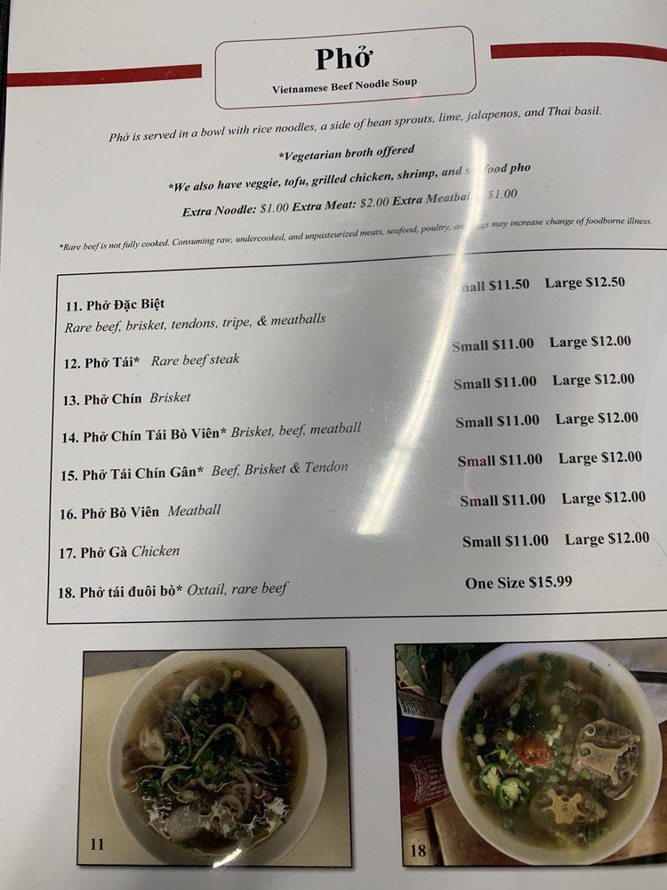 Menu at Pho 88 Cafe, Renton
